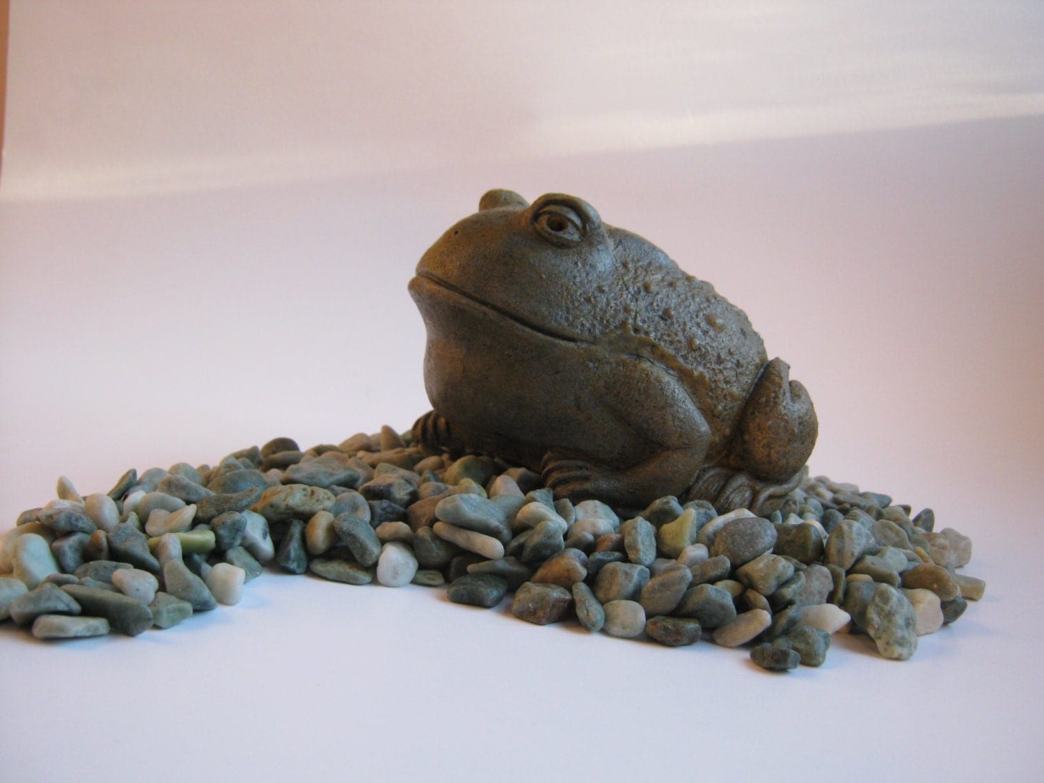 Toad Garden Statue Cute Frog Concrete Figure by WestWindHomeGarden