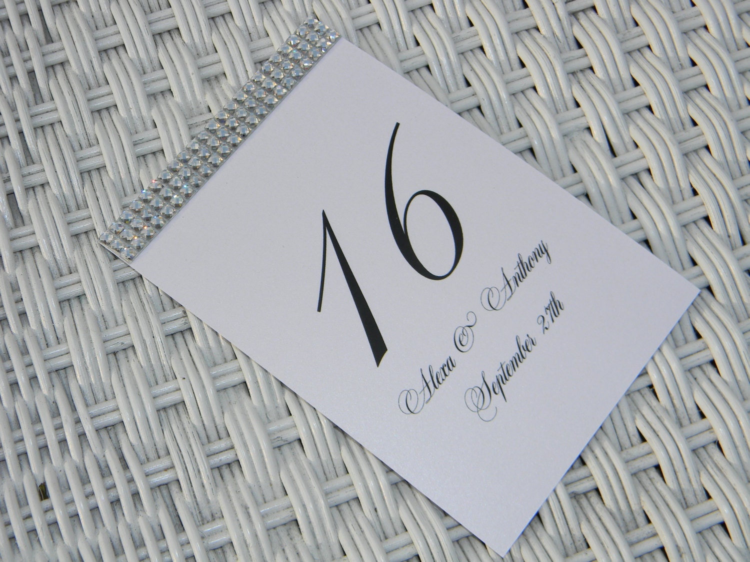 White and Silver Bling Table Number – OnePaperHeart – Stationary ...