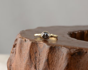 Uncut Diamond Ring 14k Gold & Sterling by PointNoPointStudio