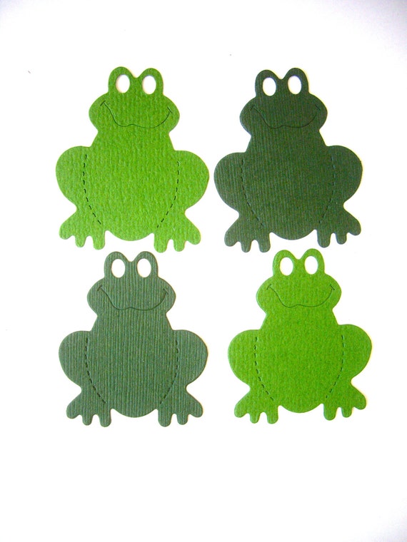 Items similar to frog die cut, paper frogs, frog shape, scrapbook ...