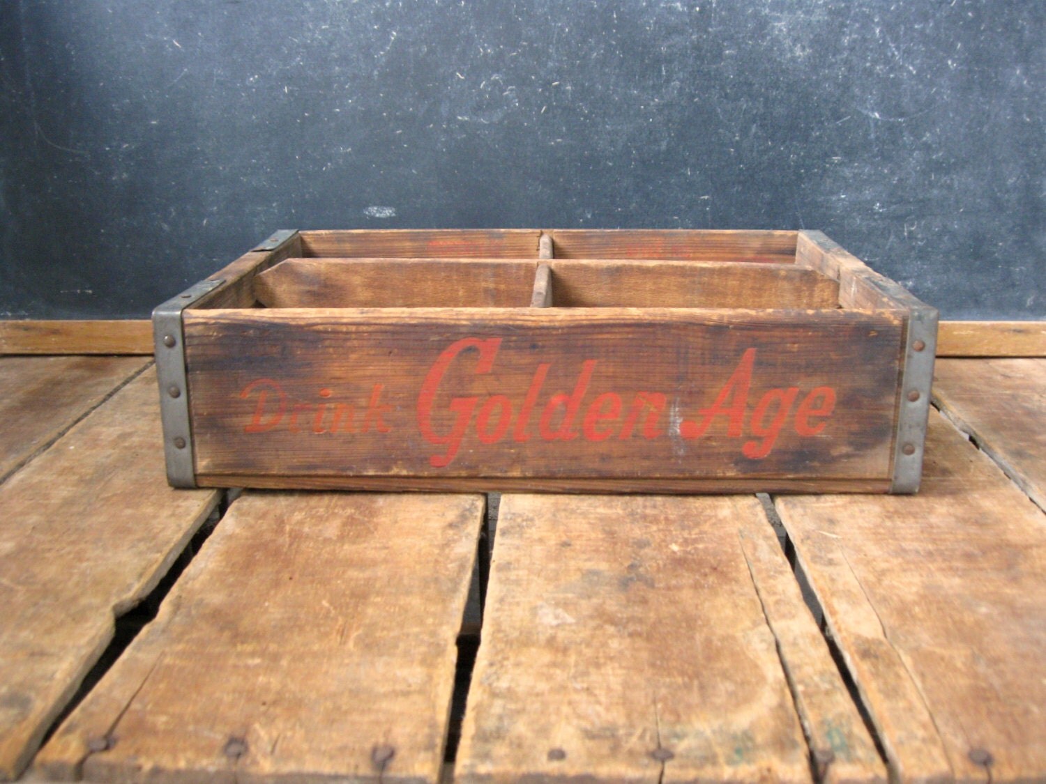 Vintage Golden Age Wood Crate, Antique Pop Crate,”Drink Golden Age ...