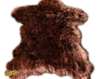 Hand Made BEAR SKIN RUG with Head Faux Fur by shannaleigh25