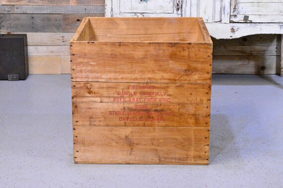 LARGE Vintage Fireworks Wooden Crate Wood Fireworks Shipping