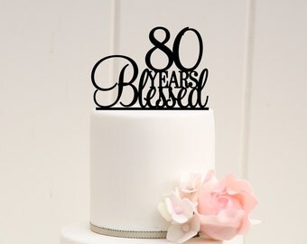 Unique 80th birthday cake topper related items | Etsy