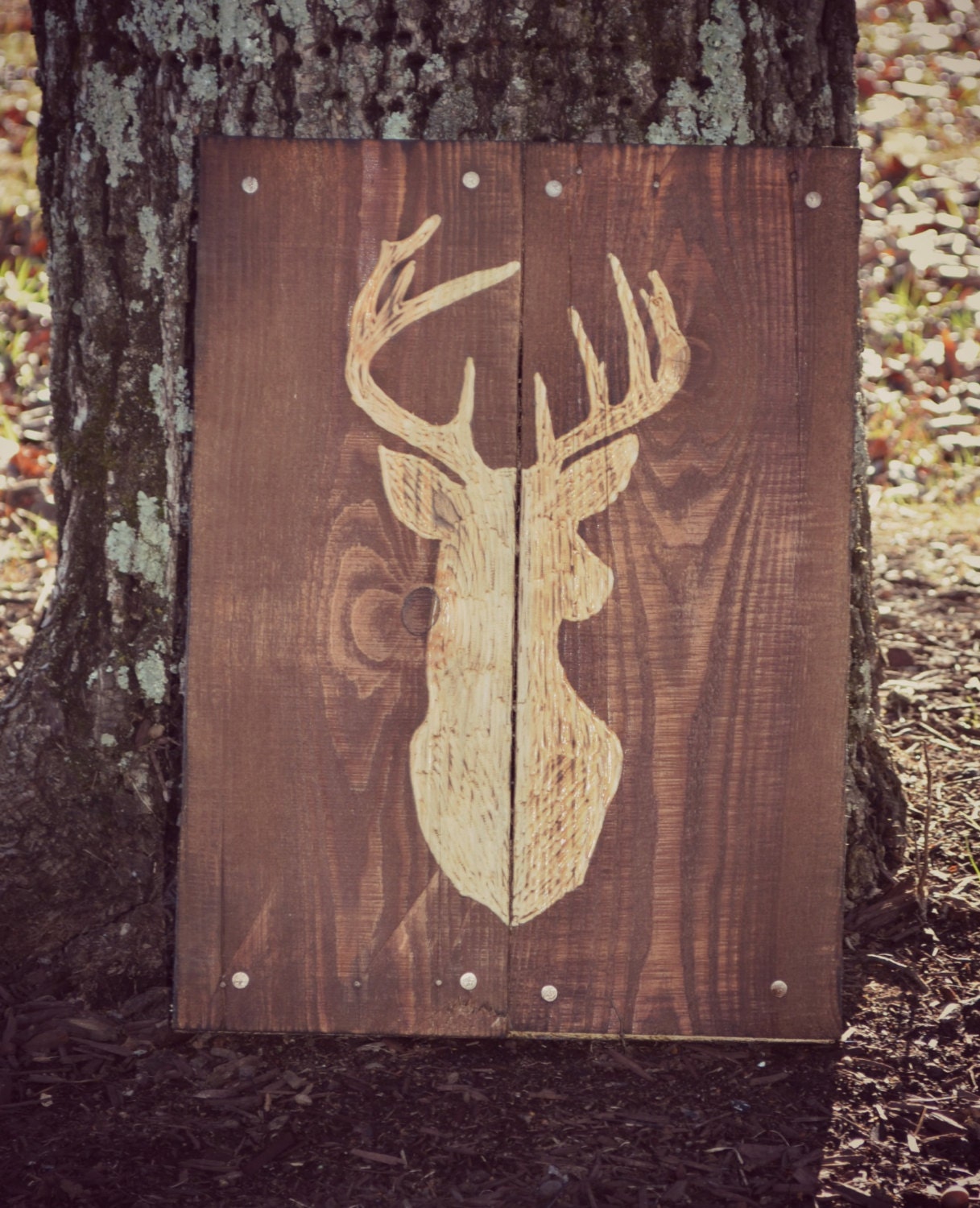 Deer Buck Hunting Pallet Wood Art Reclaimed by HarveyPalletDesigns