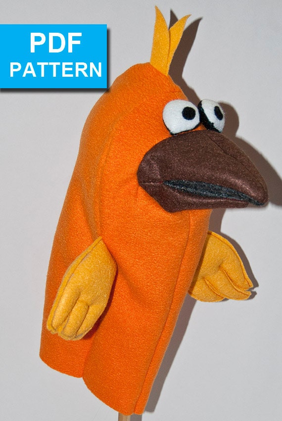 Bird Hand Puppet Pattern with Movable Mouth