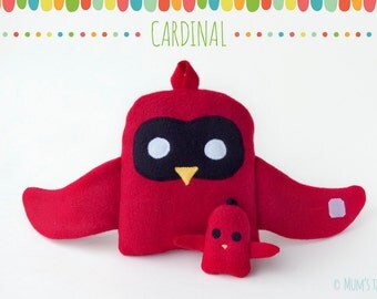 Cardinal Sewing Pattern PDF Backyard Bird Stuffed Ornament