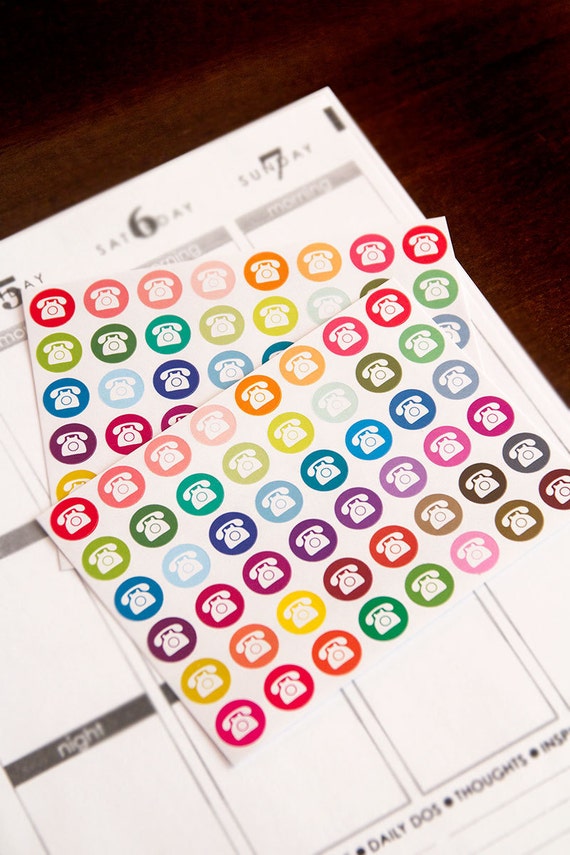 48 phone call stickers phone reminder sticker planner