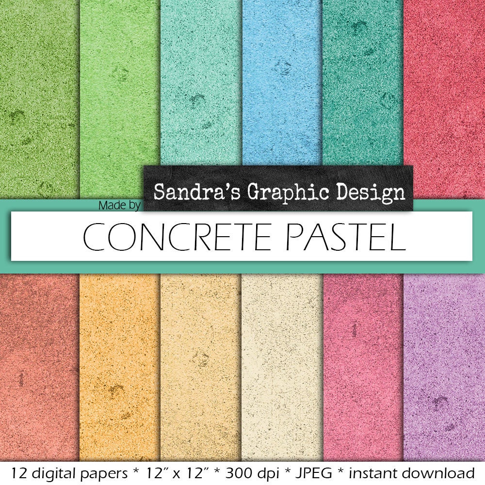 Digital paper: “CONCRETE PASTEL” with digital papers with concrete ...