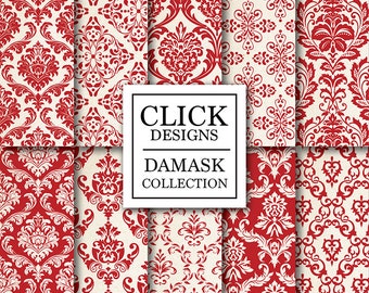 Damask Digital Paper: DAMASK LIGHT GRAY digital