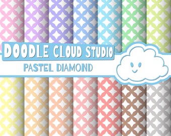 Pastel Damask Swirls digital paper Swirls by DoodleCloudStudio