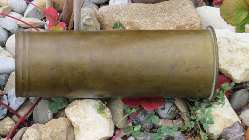 Real 1918 WWI brass artillery shell case