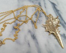 Popular items for gold shell necklace on Etsy