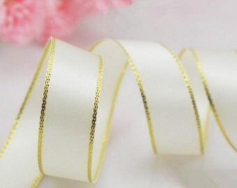 Gold satin ribbon | Etsy