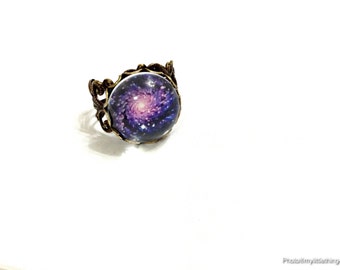 Handmade Bronze Adjustable Galaxy Ring, Vintage Style Galaxy Ring ...