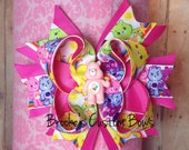 Items similar to Pink Care Bear Hair Bow, Care Bears Bow, Care Bears ...