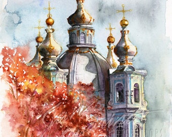 Russian watercolor | Etsy
