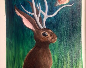 Jackalope art | Etsy