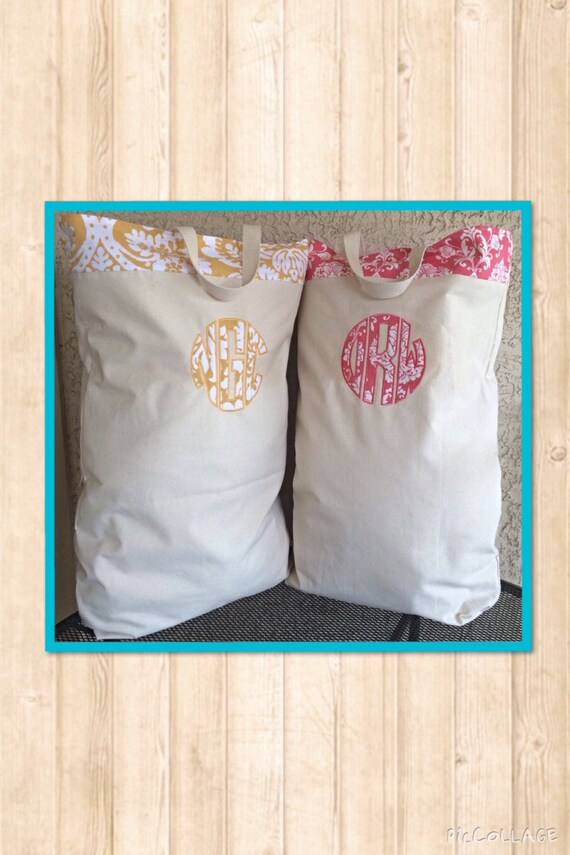 Monogrammed Canvas Laundry Bags | semashow.com