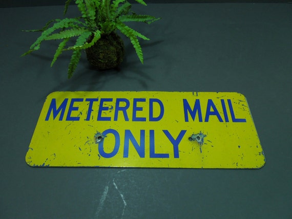 Metal sign Old post office sign mail slot by rustjunkyvintage