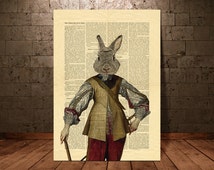 Popular items for rabbit art print on Etsy