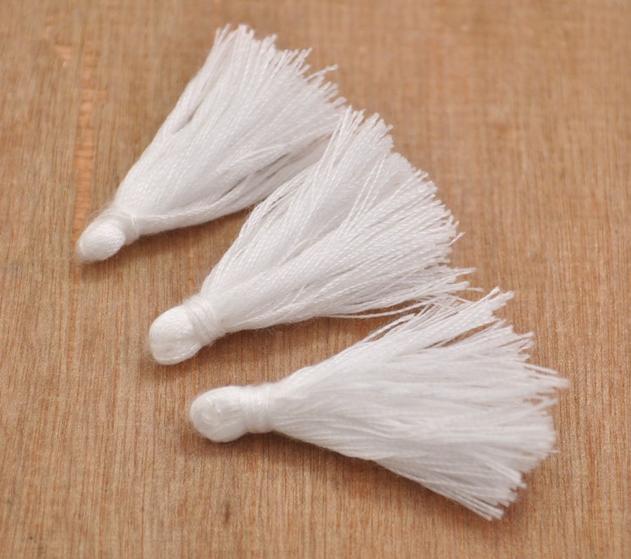 Mini Tassel3cm Cotton Tassels/Tiny Short Tassel/White Mini