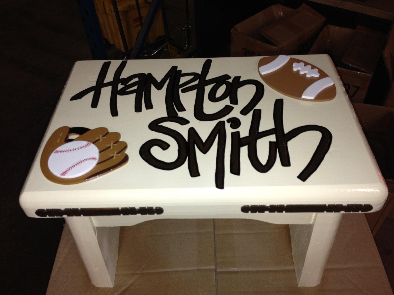 Items similar to Children's stool with sports details and ...