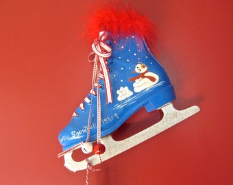Ice skate ornament | Etsy