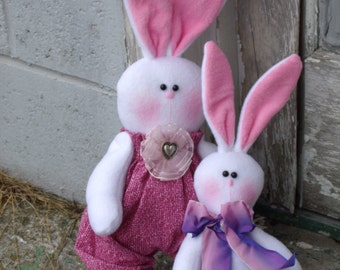 Items similar to FREE SHIP Set of 5 Grubby Easter Bunny Spring Rabbit ...