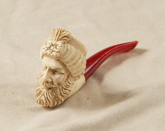 Carved face pipe | Etsy