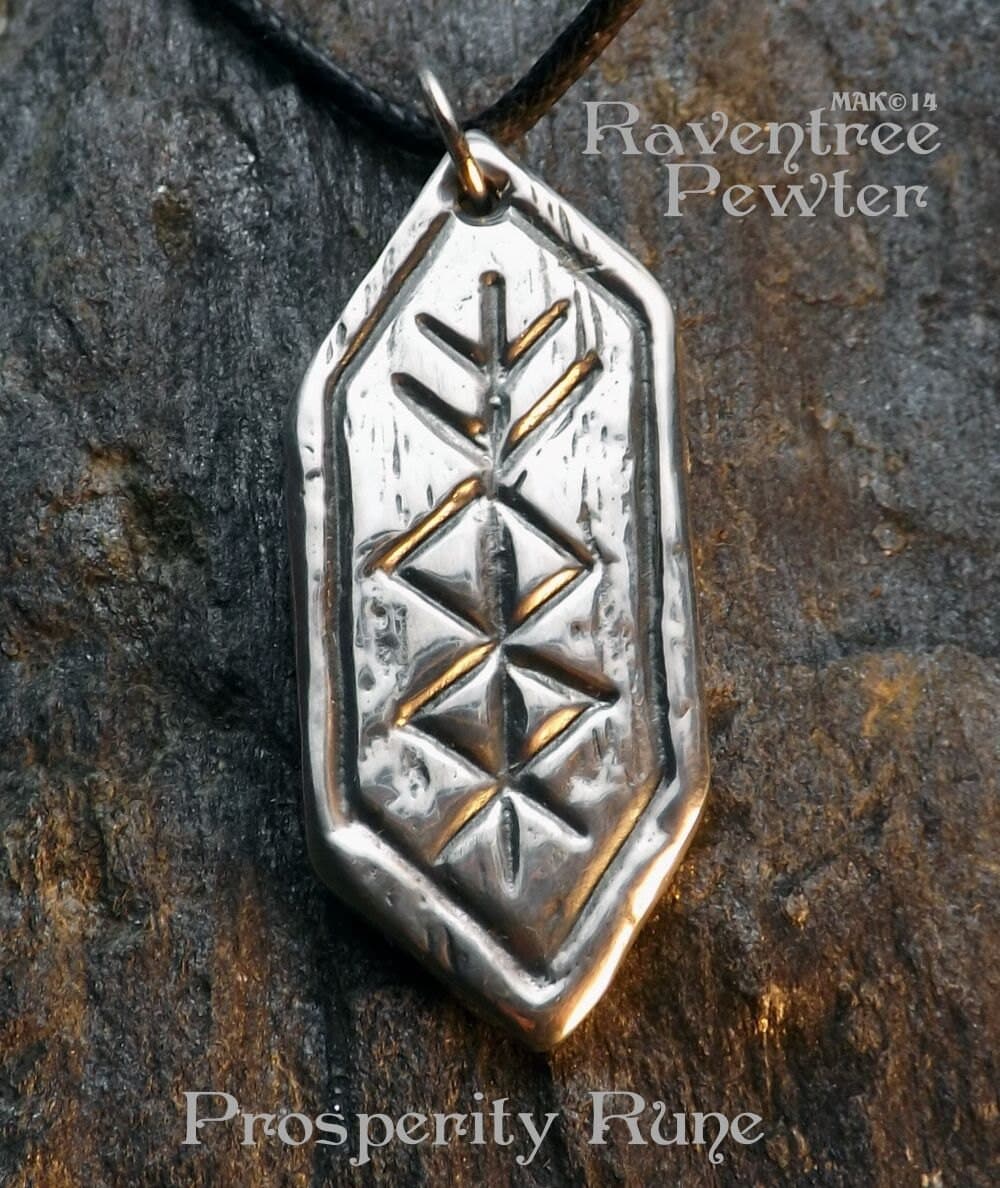 Prosperity Rune Pewter Pendant Nordic NorseViking