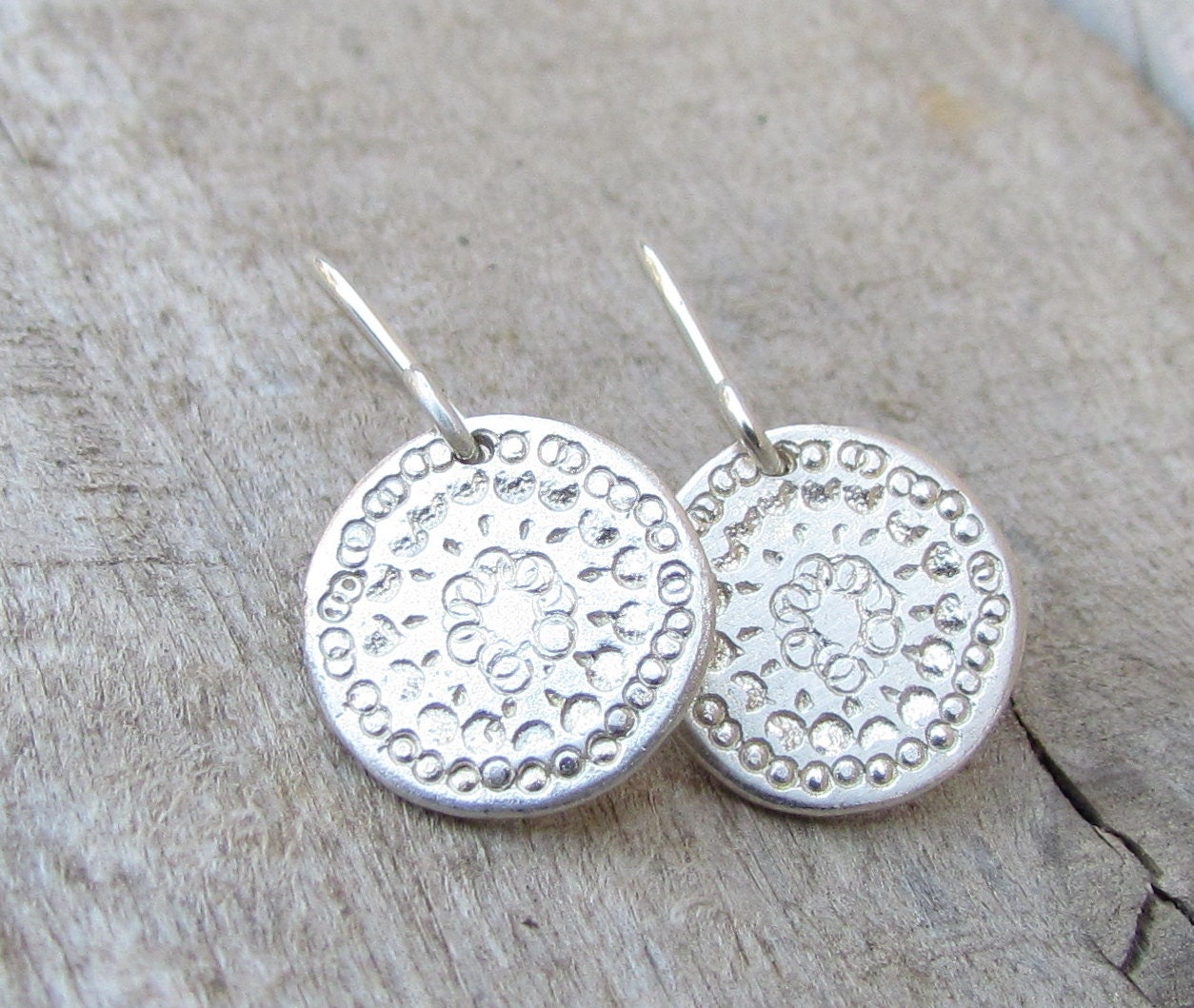 Silver Disc Earrings Sterling Silver Earring Simple Silver