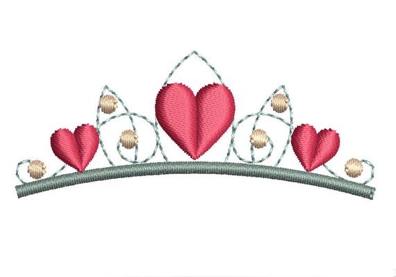 Tiara machine embroidery design. Tiara embroidery by Embroidalot