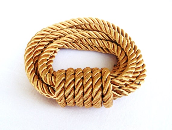 5mm Gold Satin Twisted Cord Wrapped Thread Cord Rope Cord 2