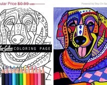 Popular items for dog coloring page on Etsy