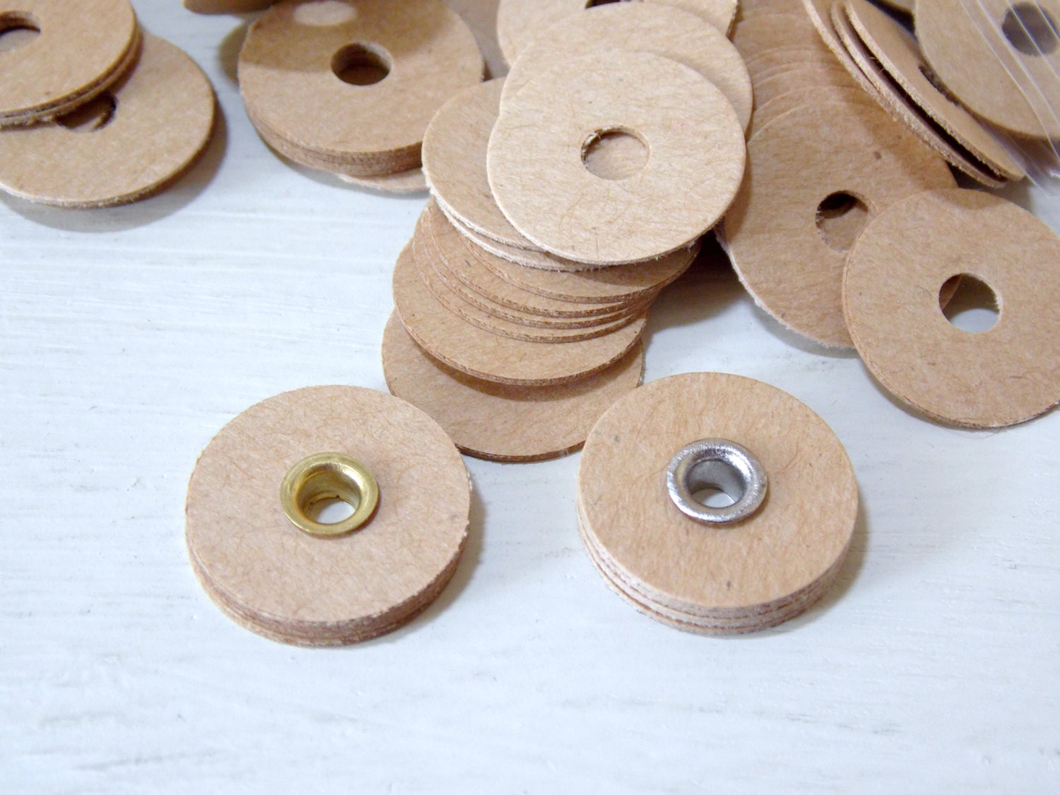 Tan Cardboard Washer Discs Scrapbooking Envelope by FoundForYou
