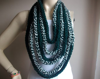 Knit chain scarf | Etsy