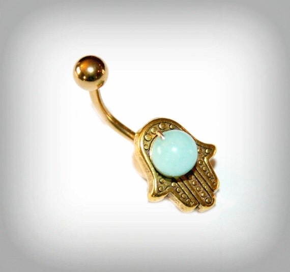 Golden Belly Bar Belly Button Jewelry Navel Piercing By Triballook