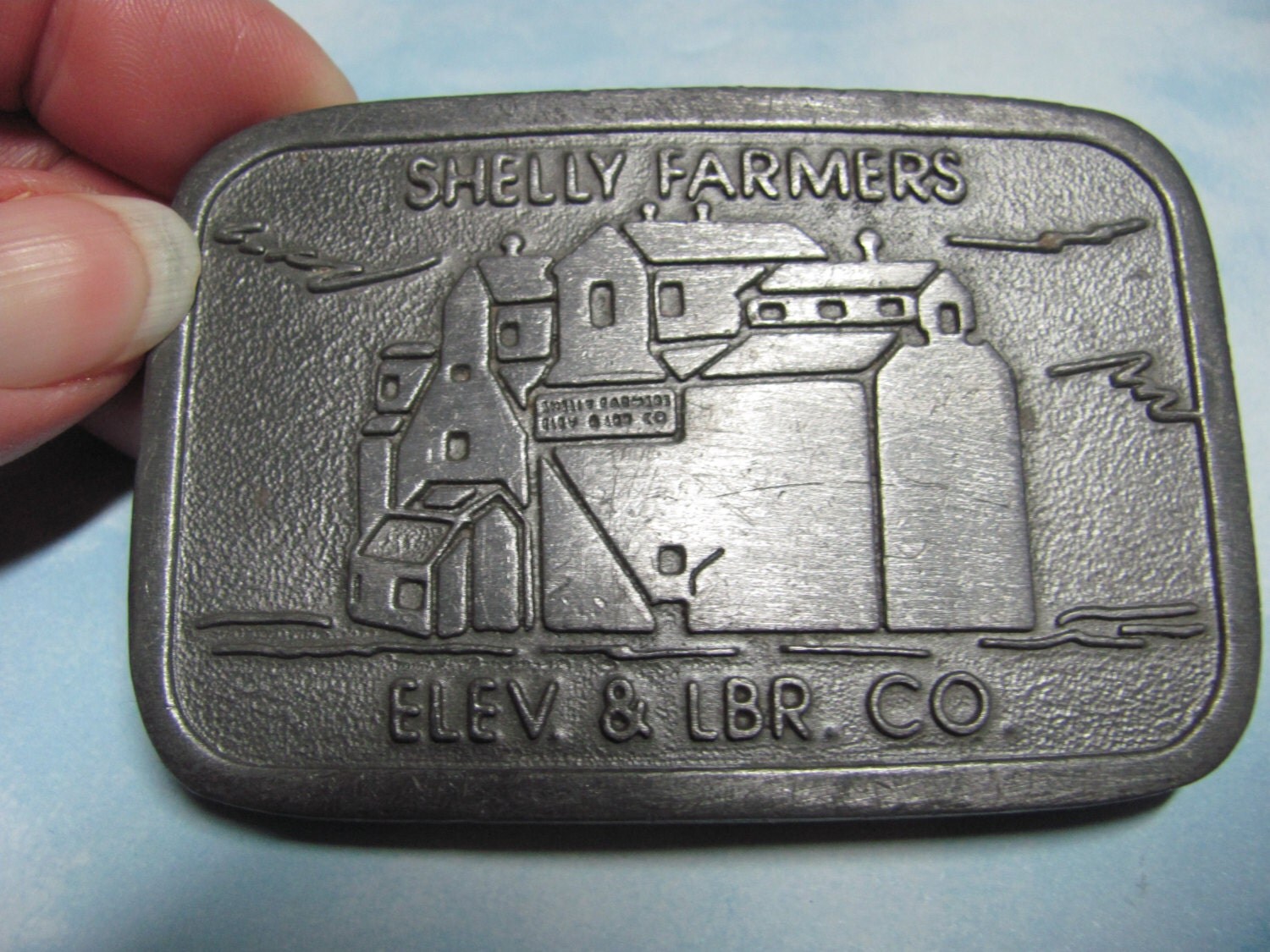 Pewter Belt Buckle advertising theme, from Shelly Minnesota, Shelly ...