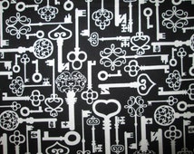 Popular items for skeleton key fabric on Etsy