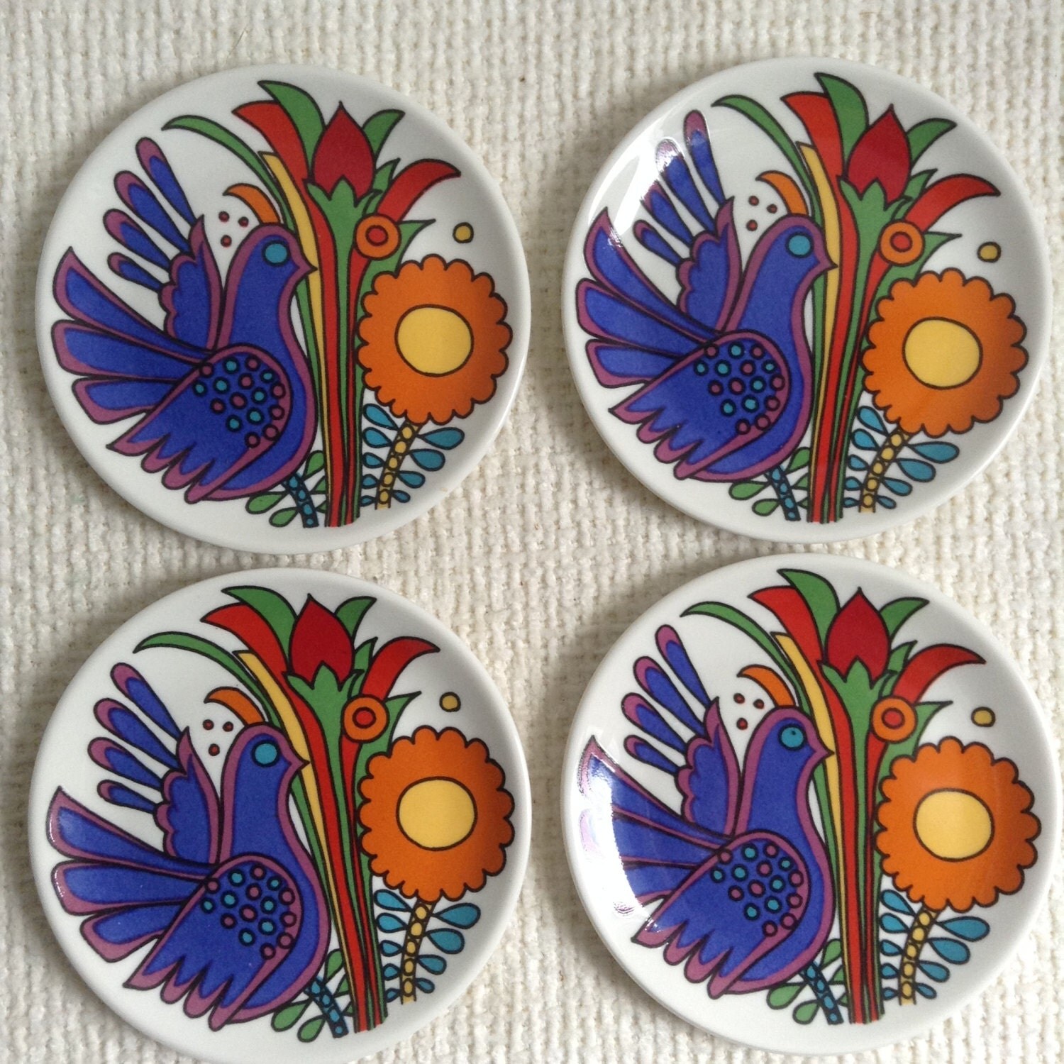 Vintage Villeroy & Boch 4 Butter Pats or Coasters in the Acapulco ...