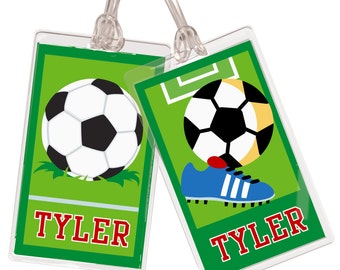 Kid's Personalized Football Name Tag Set by ArtAppeel on Etsy