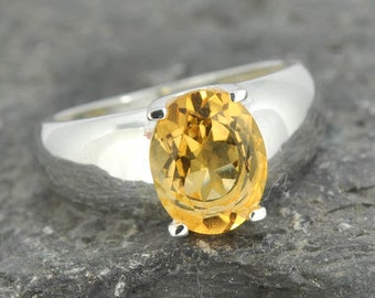lemon quartz ring lemon citrine ring sterling by JubileJewel