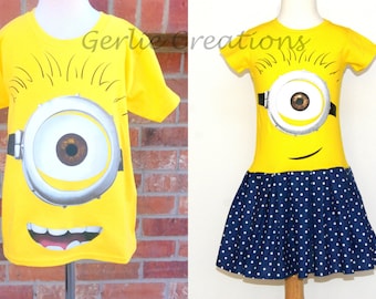 Girls Minion Dress, Boys Minion Shirt, Matching Sibling Set, Despicable ...