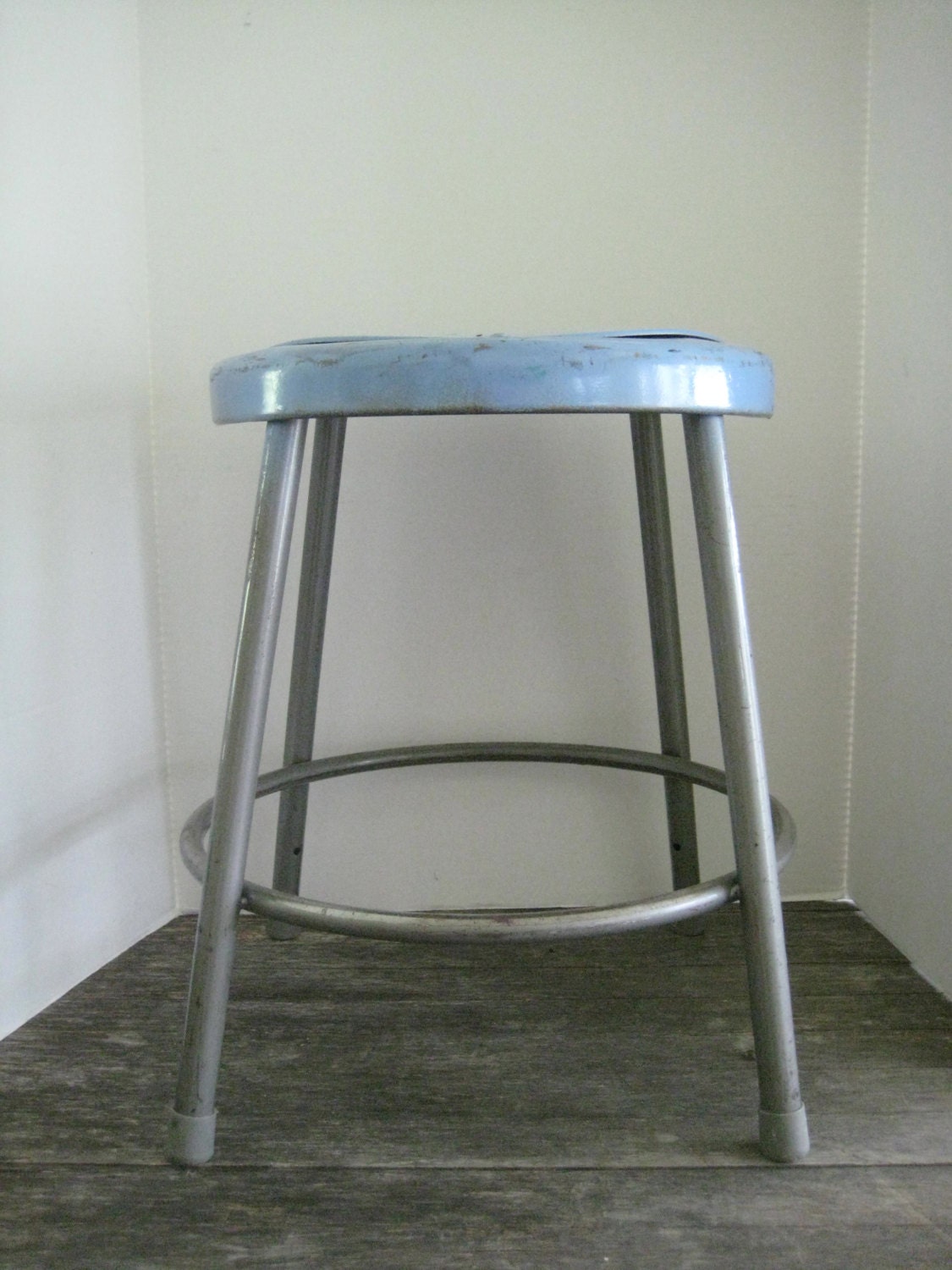 Vintage Metal Blue Old School Stool // Lab Stool // Child’s Stool ...