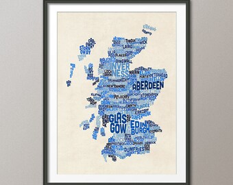 Typographic United States Map Text Art Print 888 by artPause