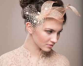 Beige fascinator | Etsy