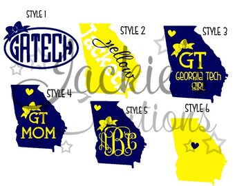 Georgia tech decal | Etsy