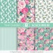 Teal Digital Paper Pink Digital Papers Floral Digital