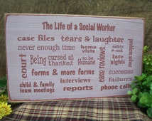 Unique social worker sign related items | Etsy
